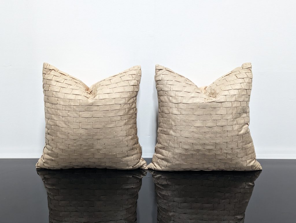 Hand Pleated Square Origami Cushions Set of 2 - The Designer Furniture ...